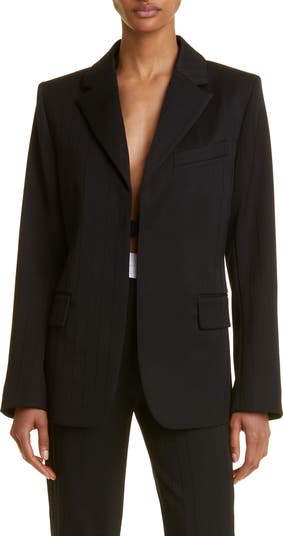 Victoria Beckham Pinstripe Backless Wool Tuxedo Jacket | Nordstrom