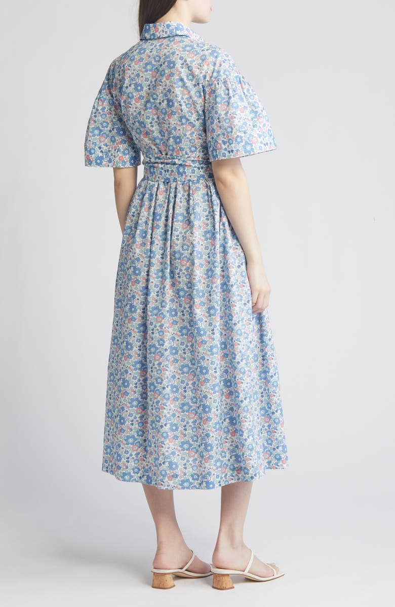 Loretta Caponi x Liberty London Sofia Floral Print Cotton Shirtdress ...