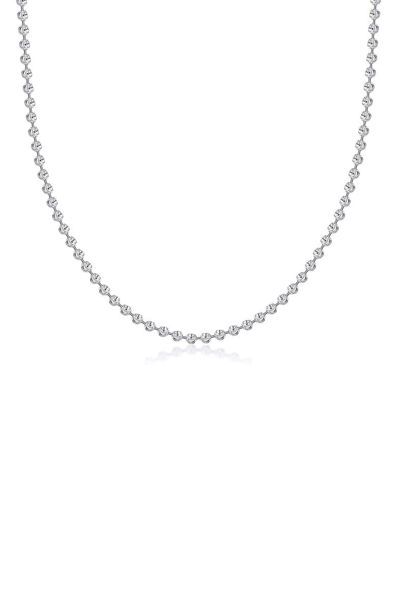 BEST SILVER 10K White Gold 2mm Crescent Ball Chain Bracelet | Nordstromrack