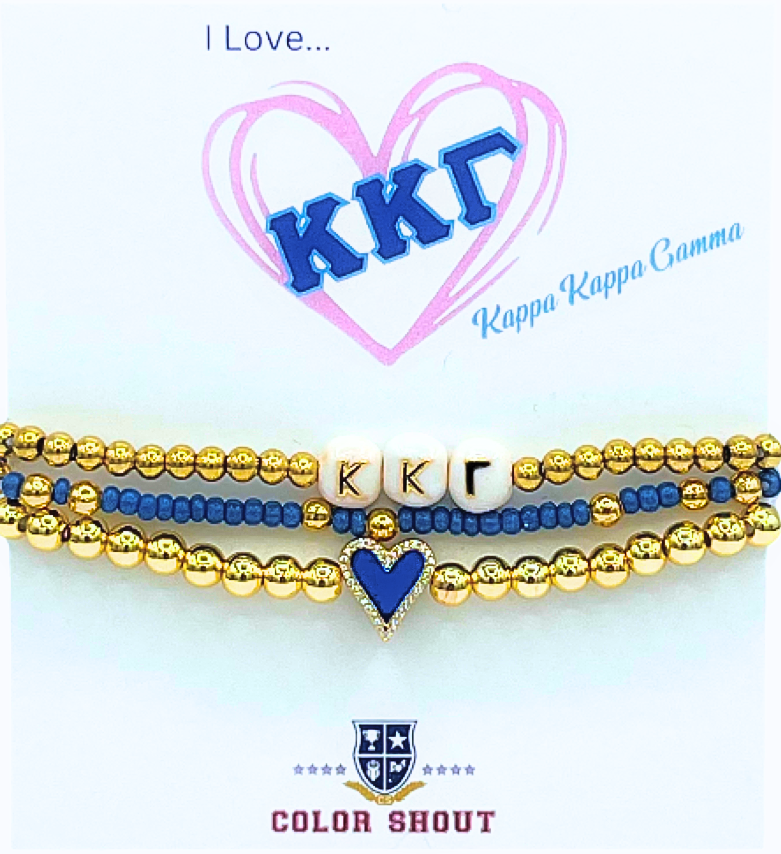 Color Shout Kappa Kappa Gamma Love My Sorority Bracelet Stack | Nordstrom