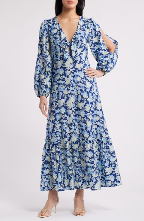 Blue Floral Dresses for Women