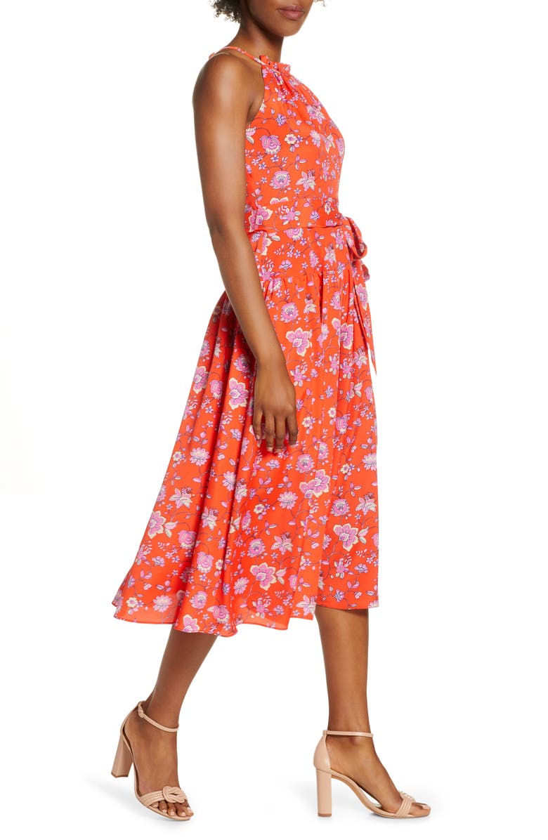 Eliza J Floral High Neck Midi Dress | Nordstromrack