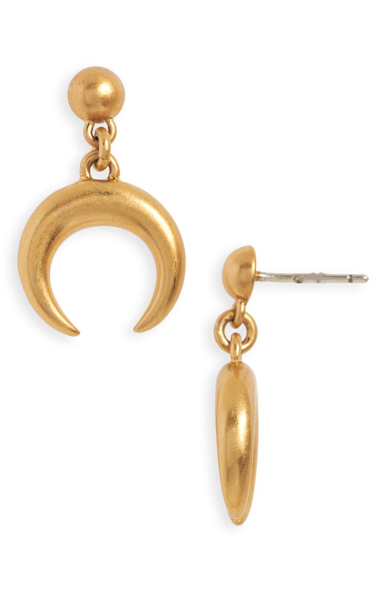 Madewell Chunky Crescent Moon Drop Stud Earrings | Nordstrom
