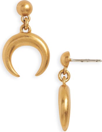 Madewell Chunky Crescent Moon Drop Stud Earrings | Nordstrom