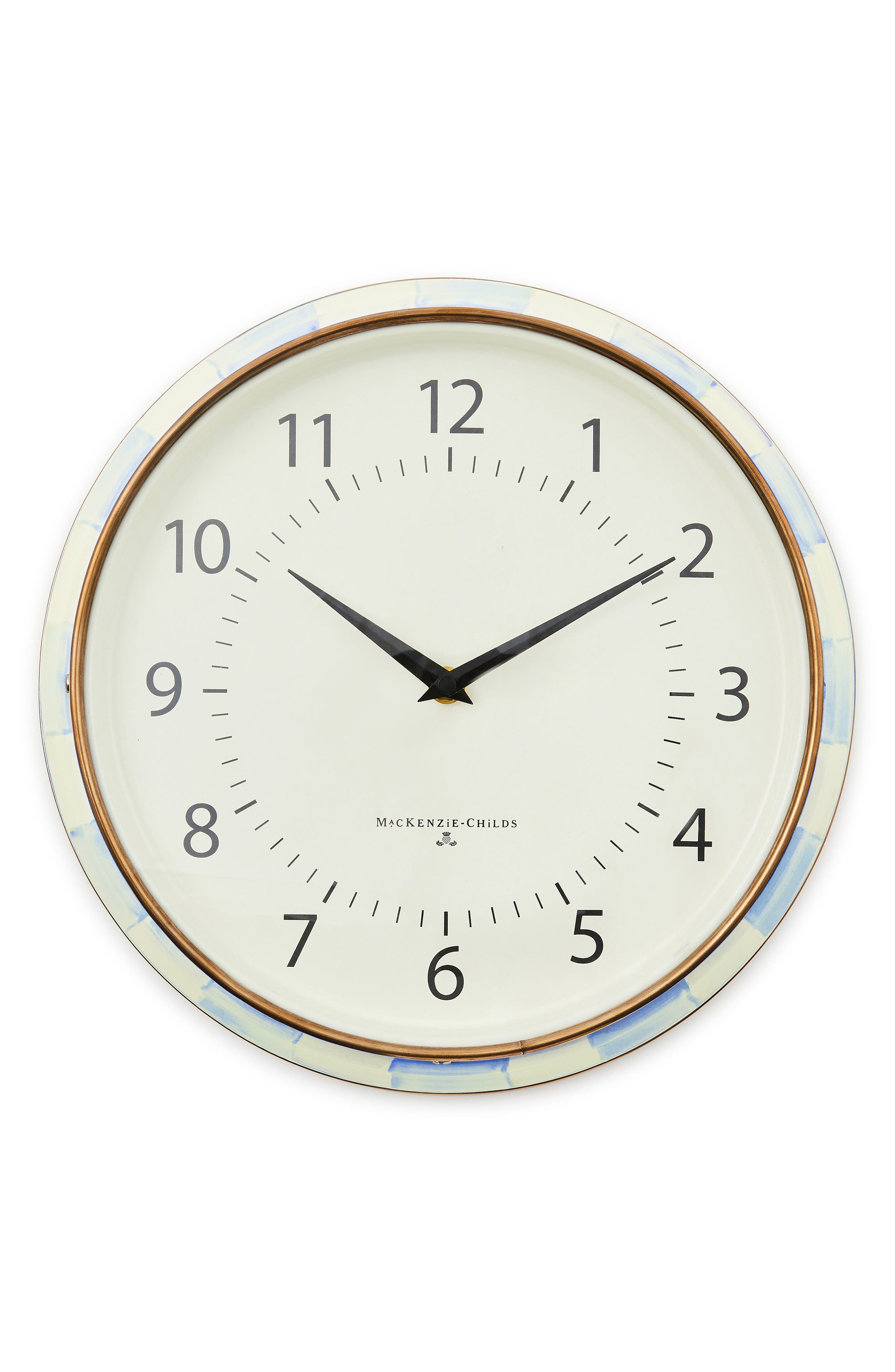 MACKENZIE CHILDS Sky Check Enameled Steel School Wall Clock | Nordstrom