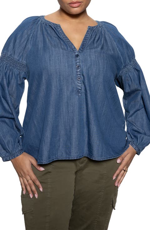 Blue Plus-Size Blouses | Nordstrom