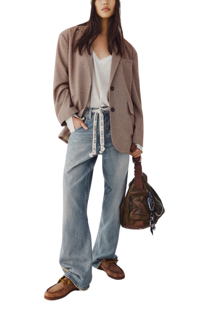 Free People We the Free Zambi Side Stripe Slouchy Straight Leg Jeans ...