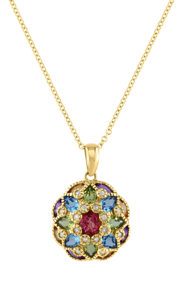 EFFY Multistone & Diamond Pendant Necklace - 0.06ct. | Nordstromrack