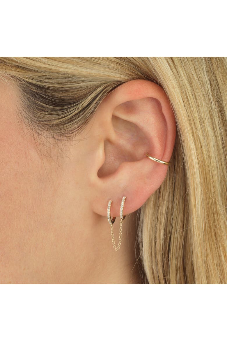 Diamond Double Huggie Chain Earring 14K (Women) | Nordstrom
