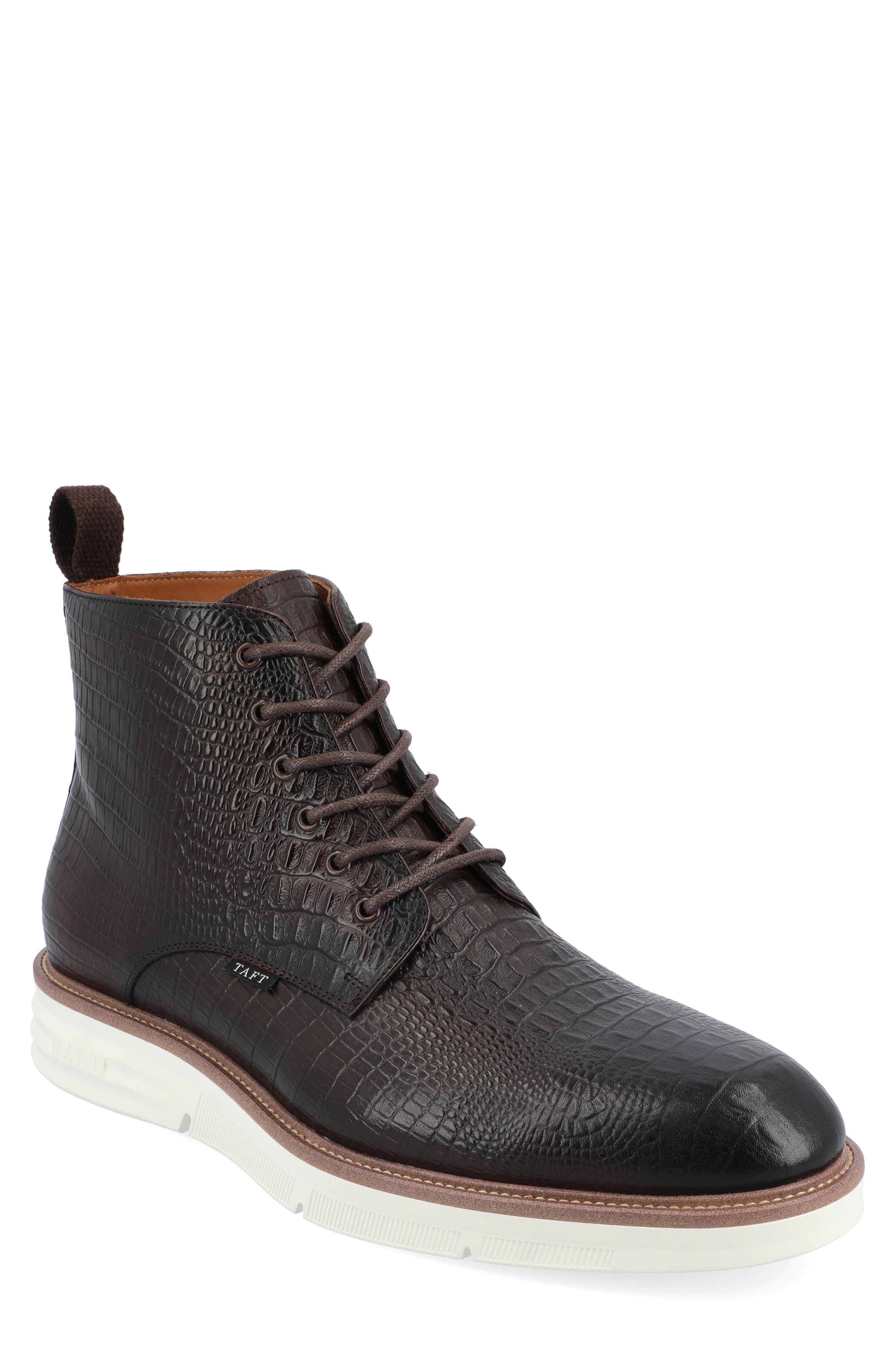 TAFT Croc Embossed Leather Boot (Men) | Nordstromrack