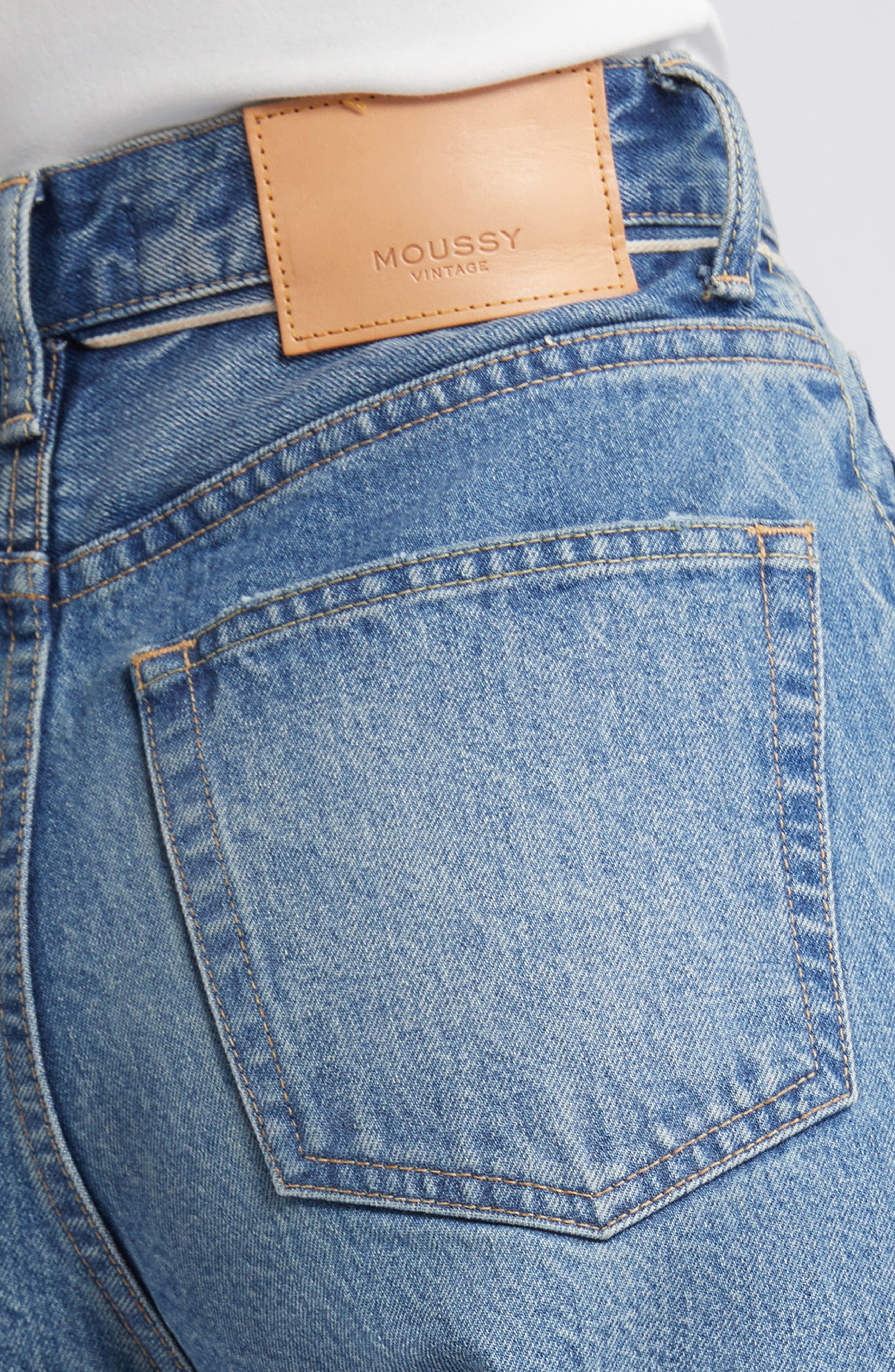 MOUSSY VINTAGE Cloverhill Step Hem High Waist Crop Barrel Jeans ...