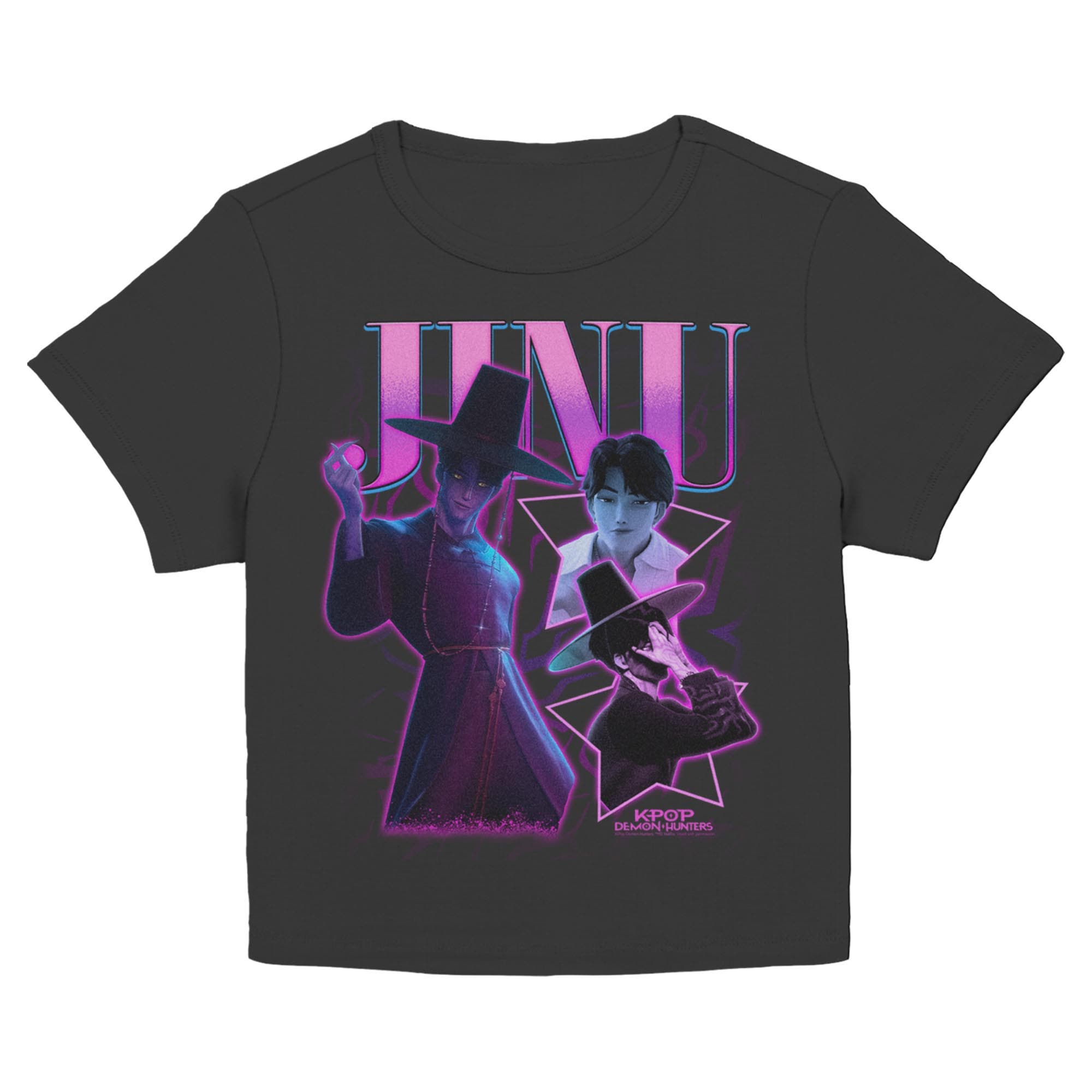Junior's KPop Demon Hunters Jinu Saja Collage Superstar Graphic T-Shirt ...