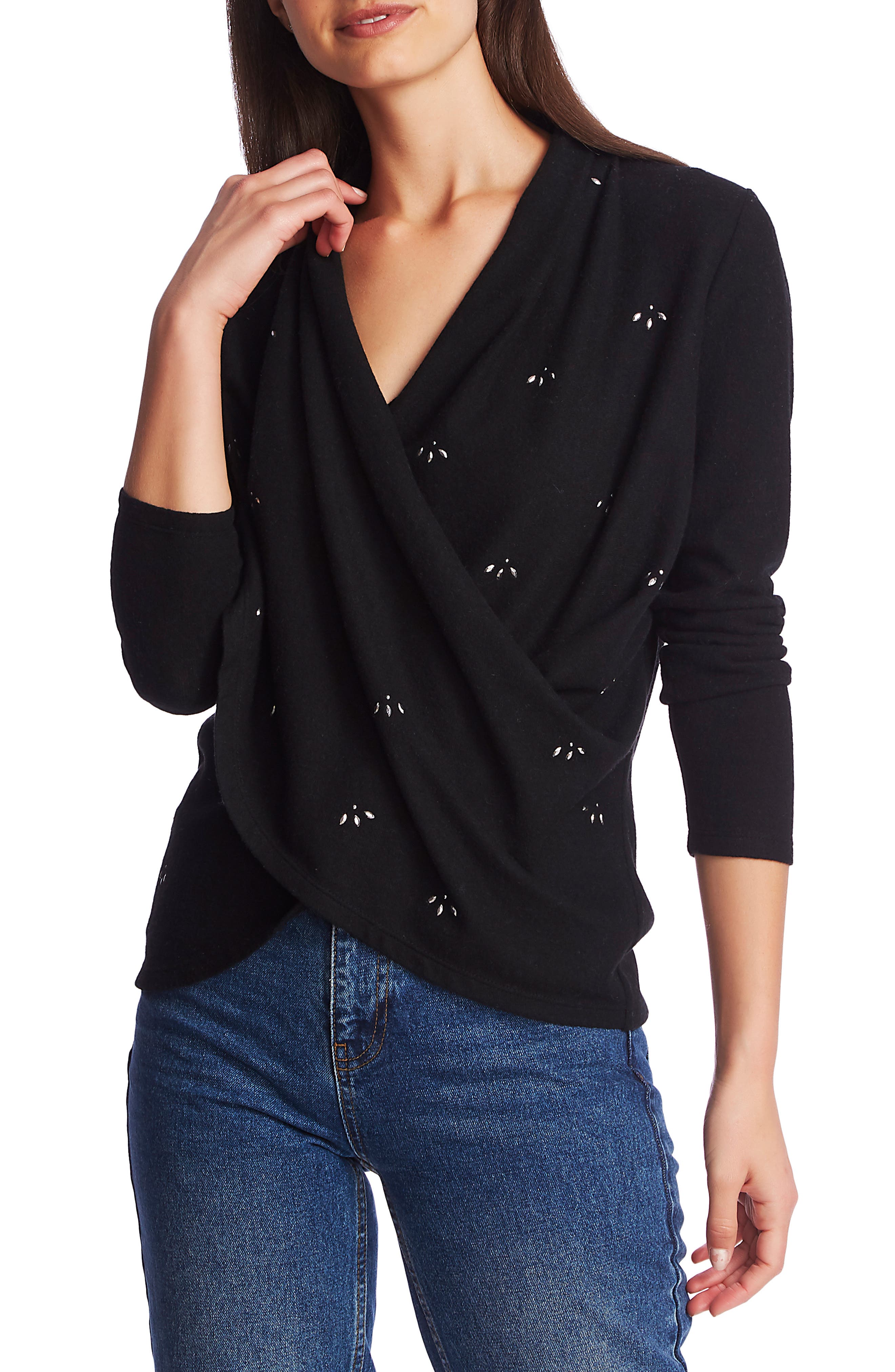 1.STATE Embellished Cross Front Top | Nordstromrack