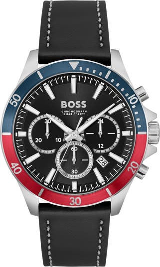 BOSS Troper Chronograph Leather Strap Watch | Nordstrom
