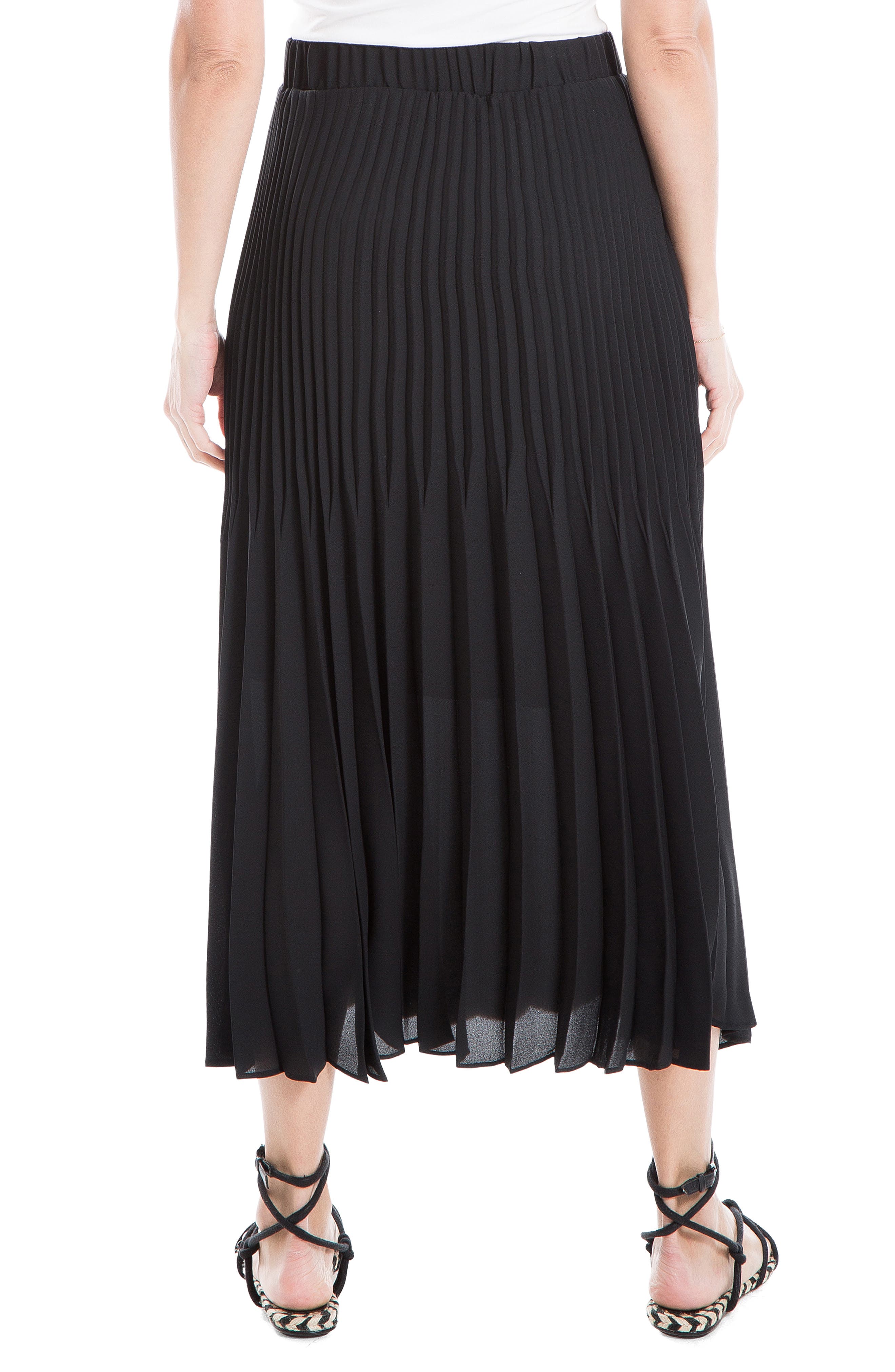 MAX STUDIO Graduated Pleat Knee-Length Midi Skirt | Nordstromrack