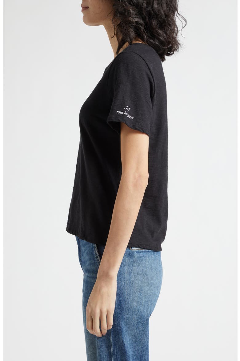 Rhinestone Bonjour Shrunken Cotton T-Shirt (Women) | Nordstrom