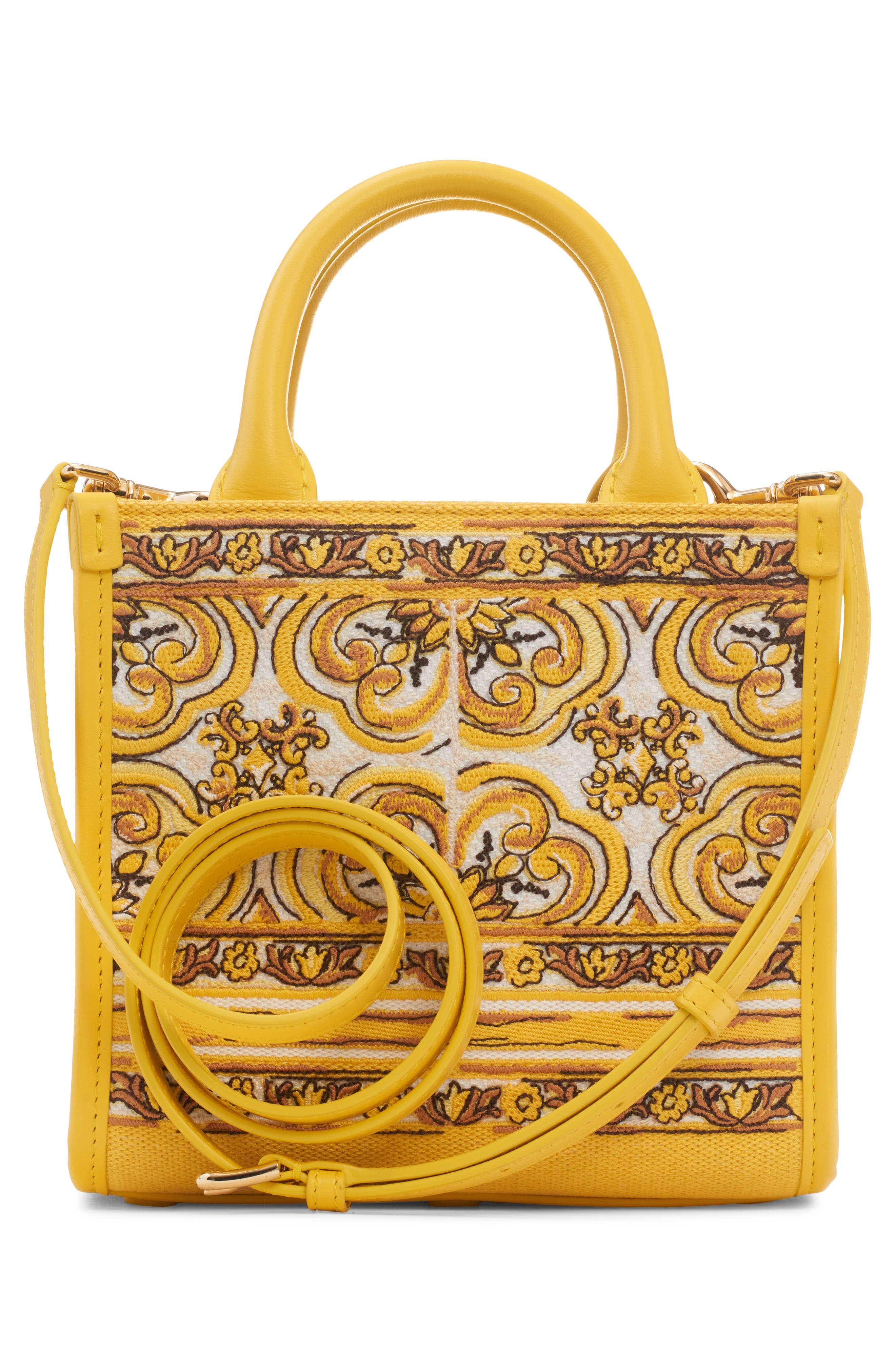 Dolce&Gabbana Mini DG Daily Giallo Tile Embroidered Canvas Shopper ...