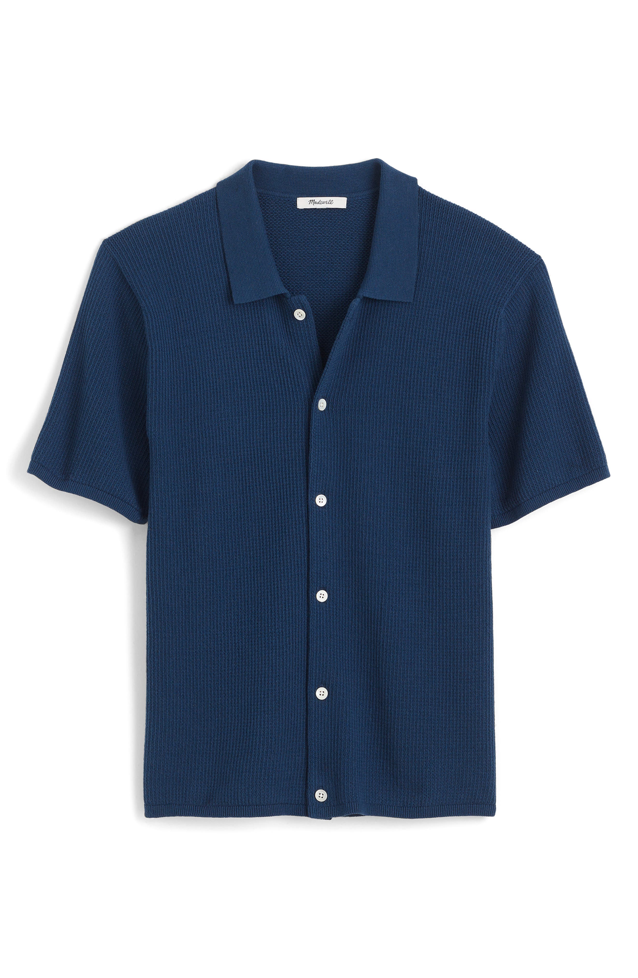 Madewell Short Sleeve Tuck Stitch Button-Up Shirt | Nordstromrack