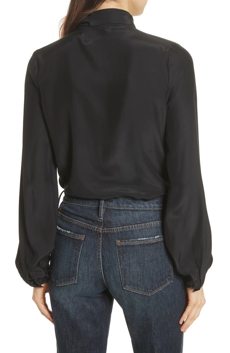 FRAME Tie Neck Silk Blouse | Nordstromrack