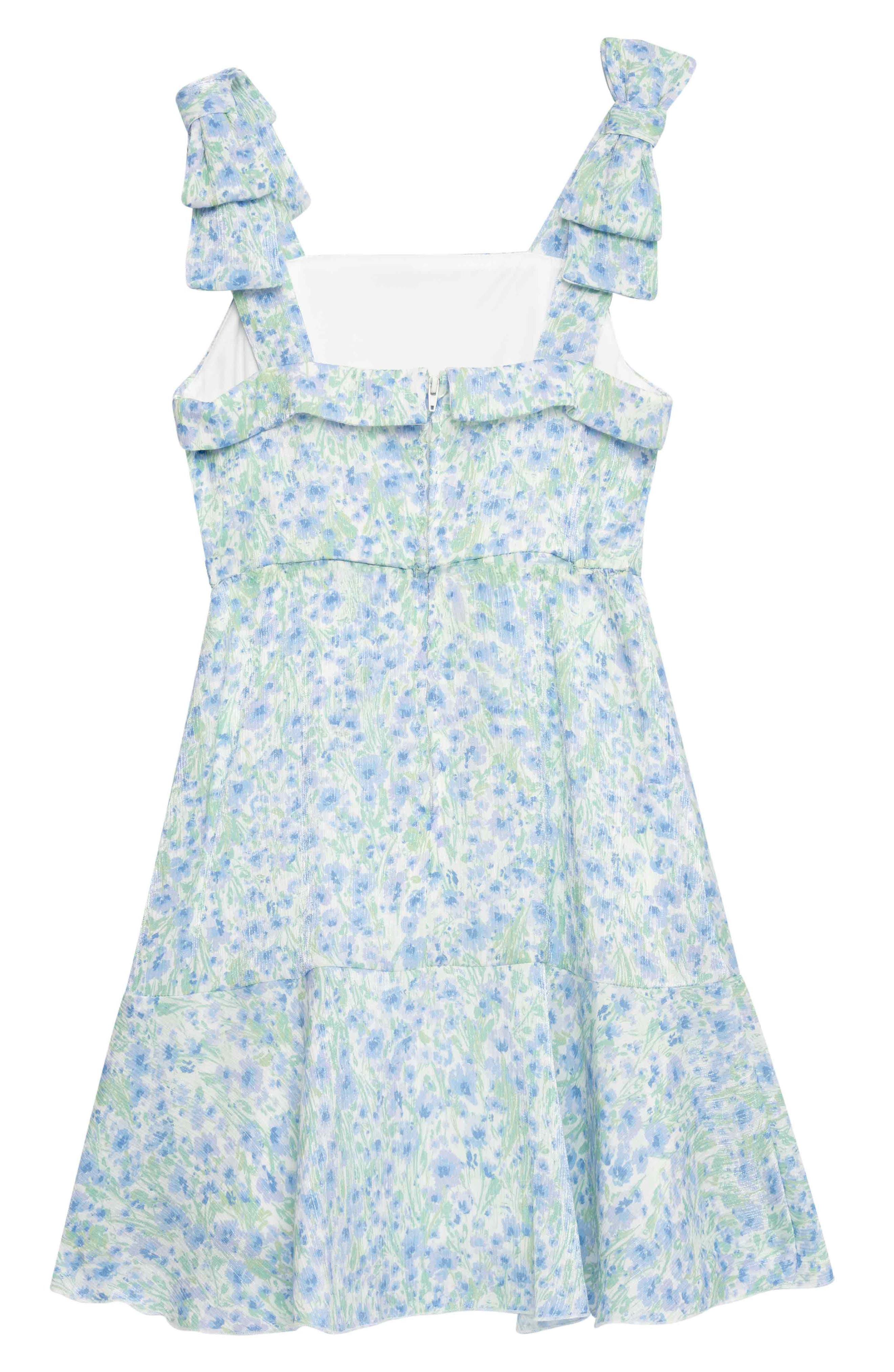Speechless Kids' Shimmer Floral Bow Strap Dress | Nordstromrack