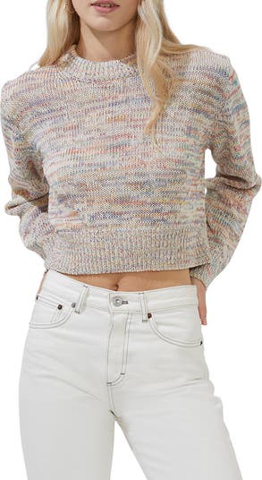 French Connection Space Dye Crop Cotton Blend Sweater | Nordstromrack
