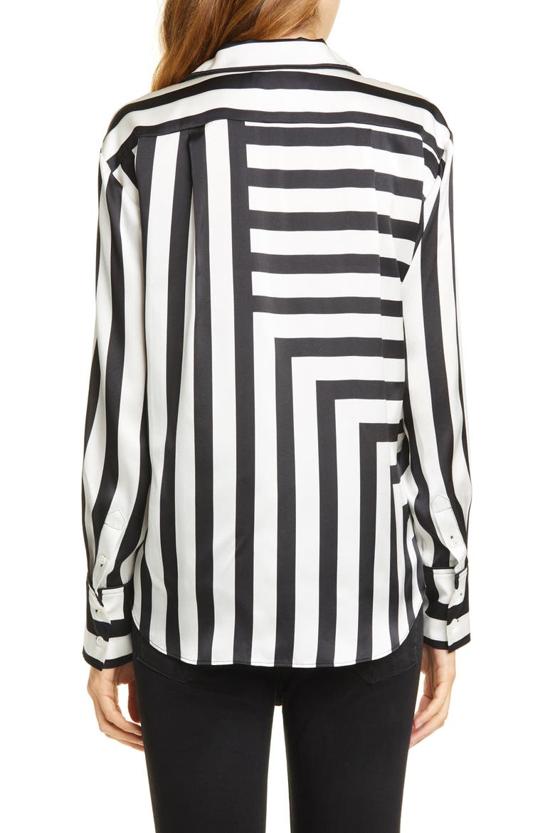 Mixed Stripe Silk PJ Blouse (Women) | Nordstromrack