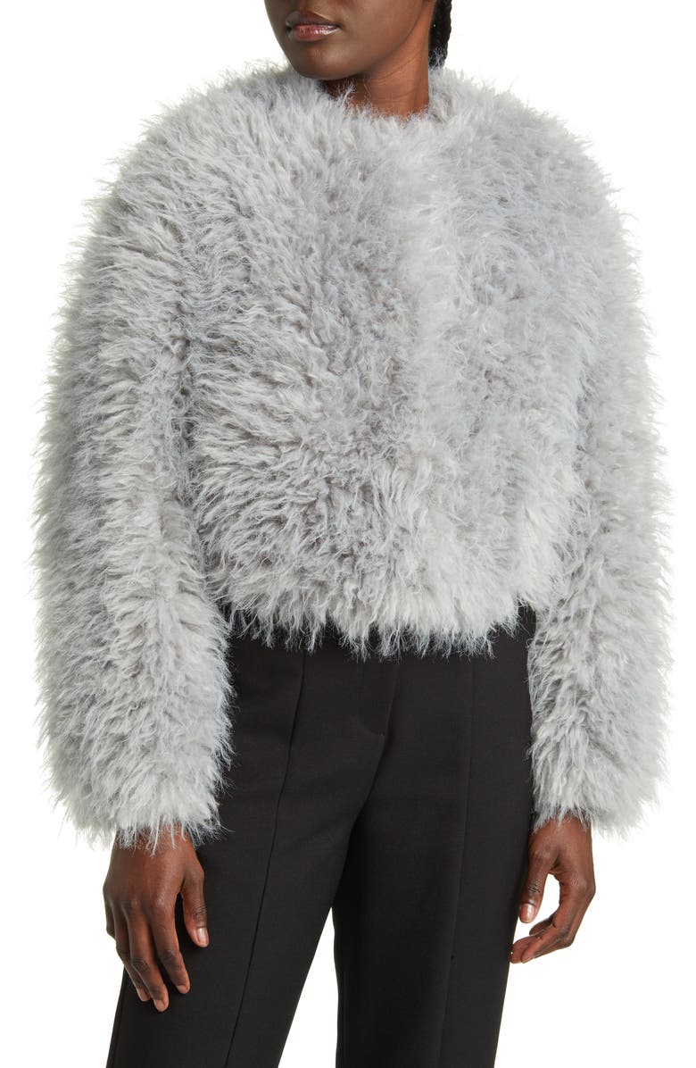MANGO Faux Fur Crop Jacket | Nordstromrack