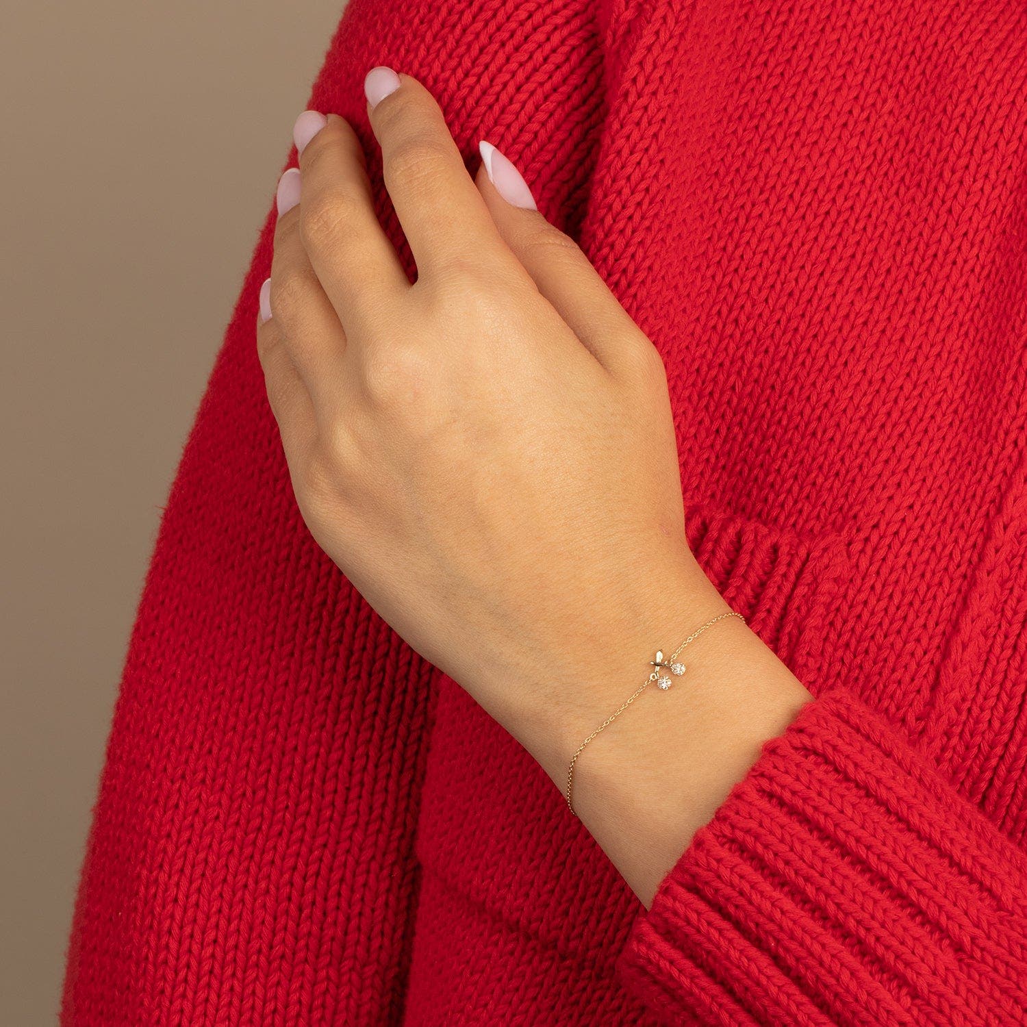 BY ADINA EDEN Diamond Pave Cherry Bracelet 14K | Nordstrom