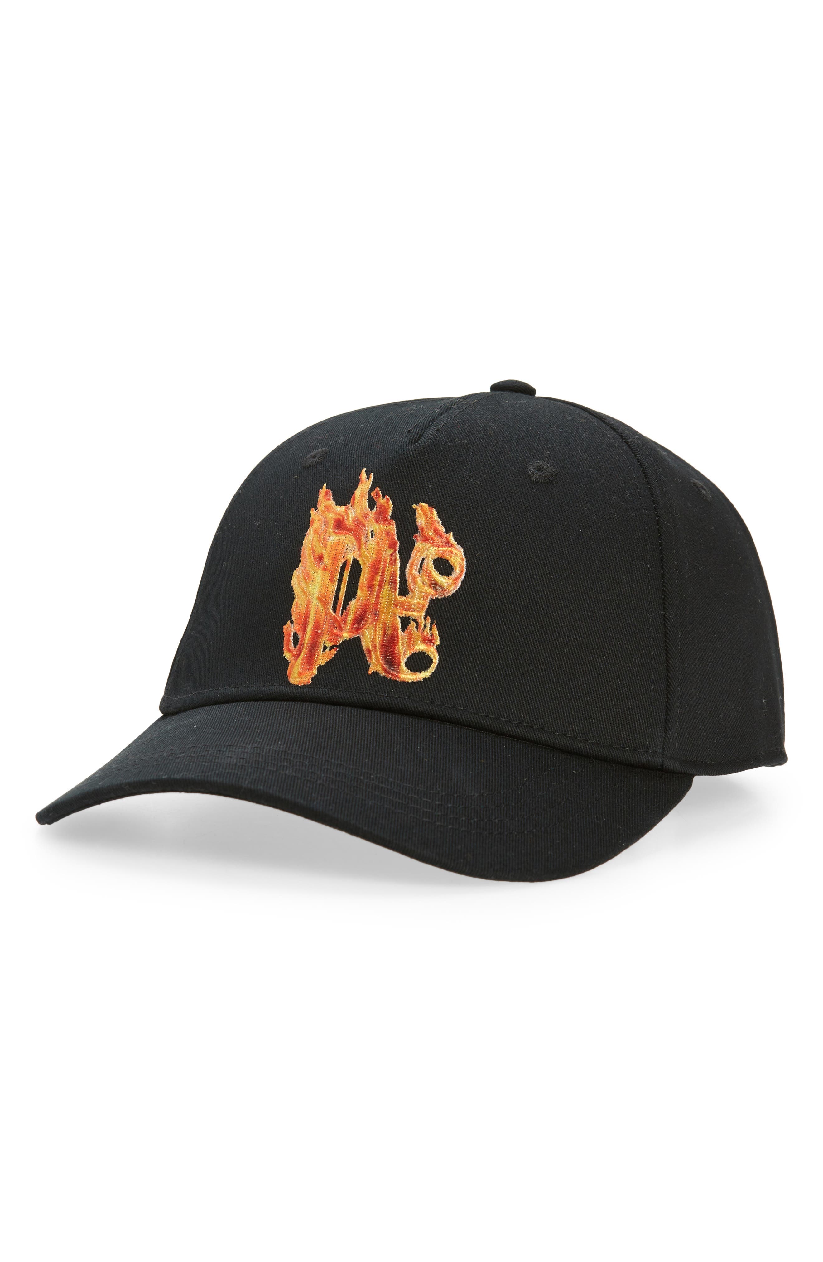 Palm Angels Burning Monogram Cotton Twill Baseball Cap | Nordstromrack
