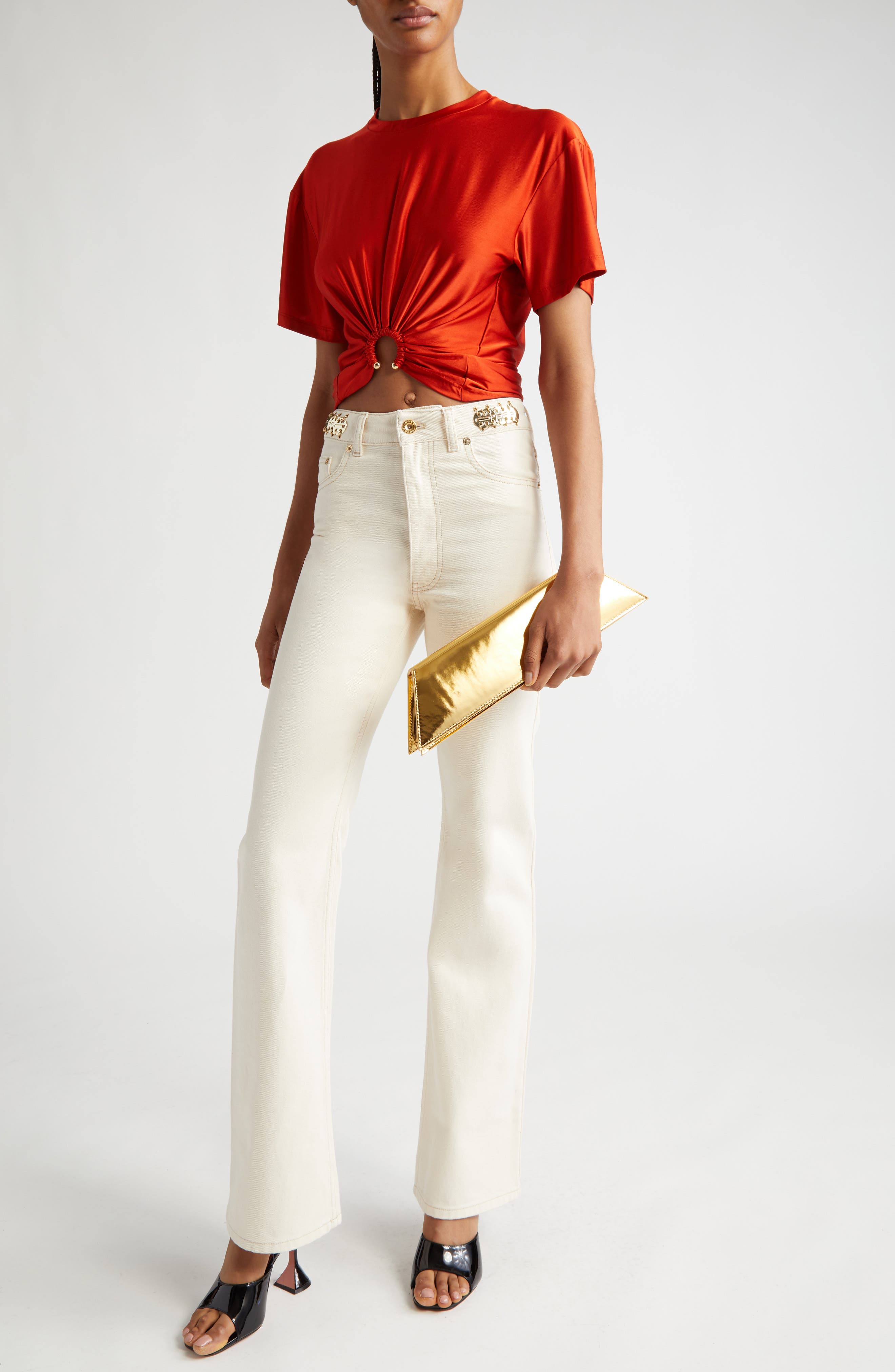 Amina Muaddi Amini Yigit Mirror Trapezoid Clutch | Nordstrom