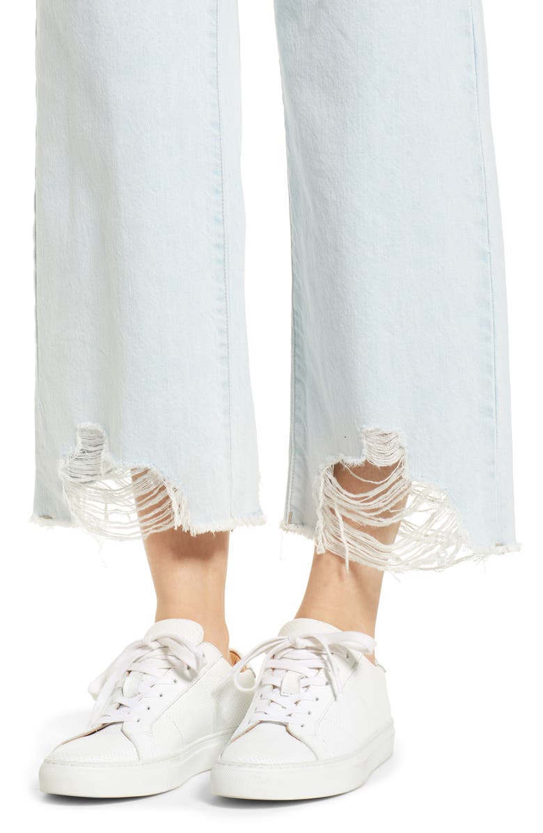 DL1961 Hepburn High Rise Destroyed Hem Wide Leg Jeans | Nordstrom