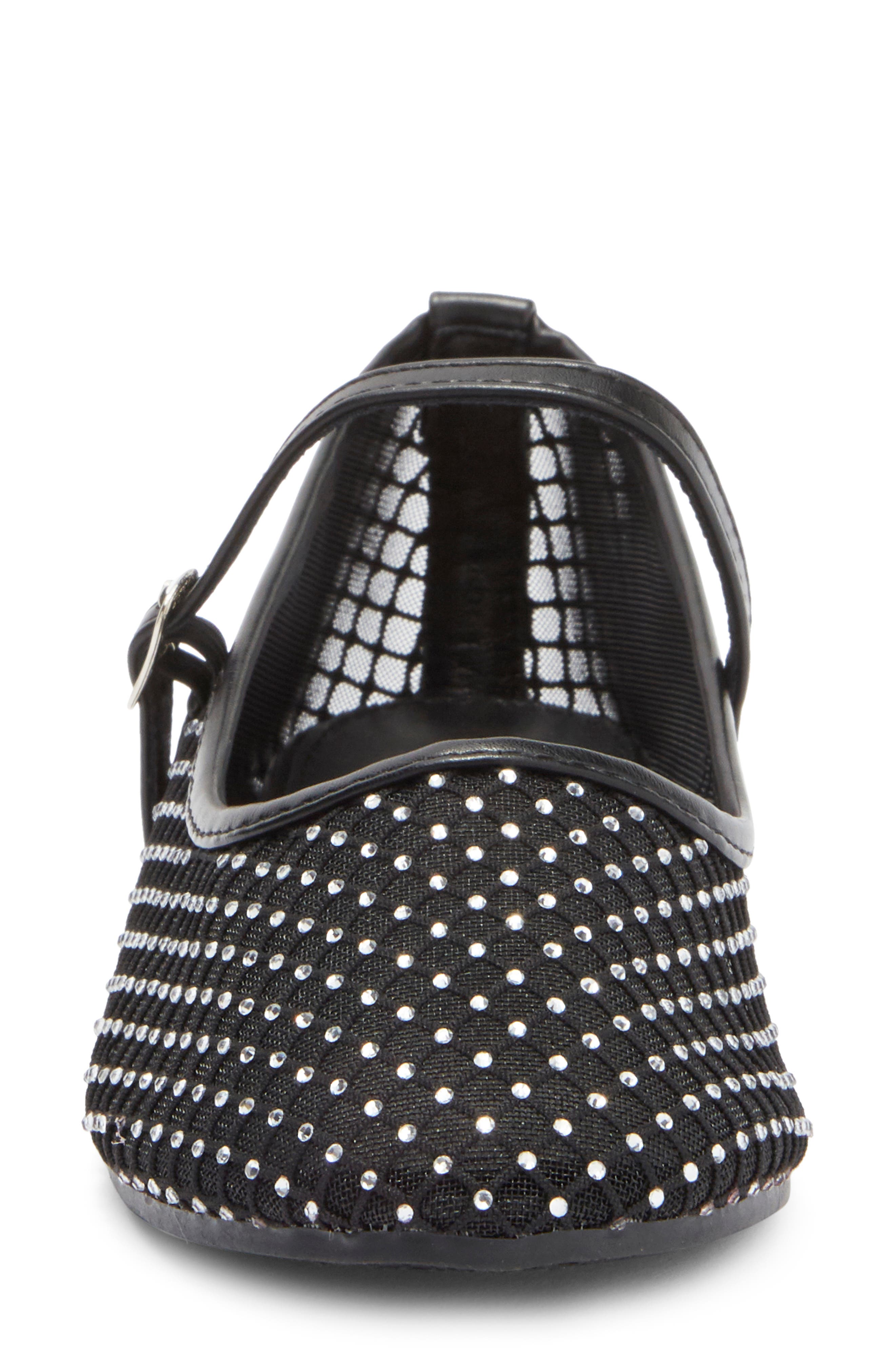 TOP GUY SHOES Rosario Rhinestone Mesh Mary Jane Flat (Women ...