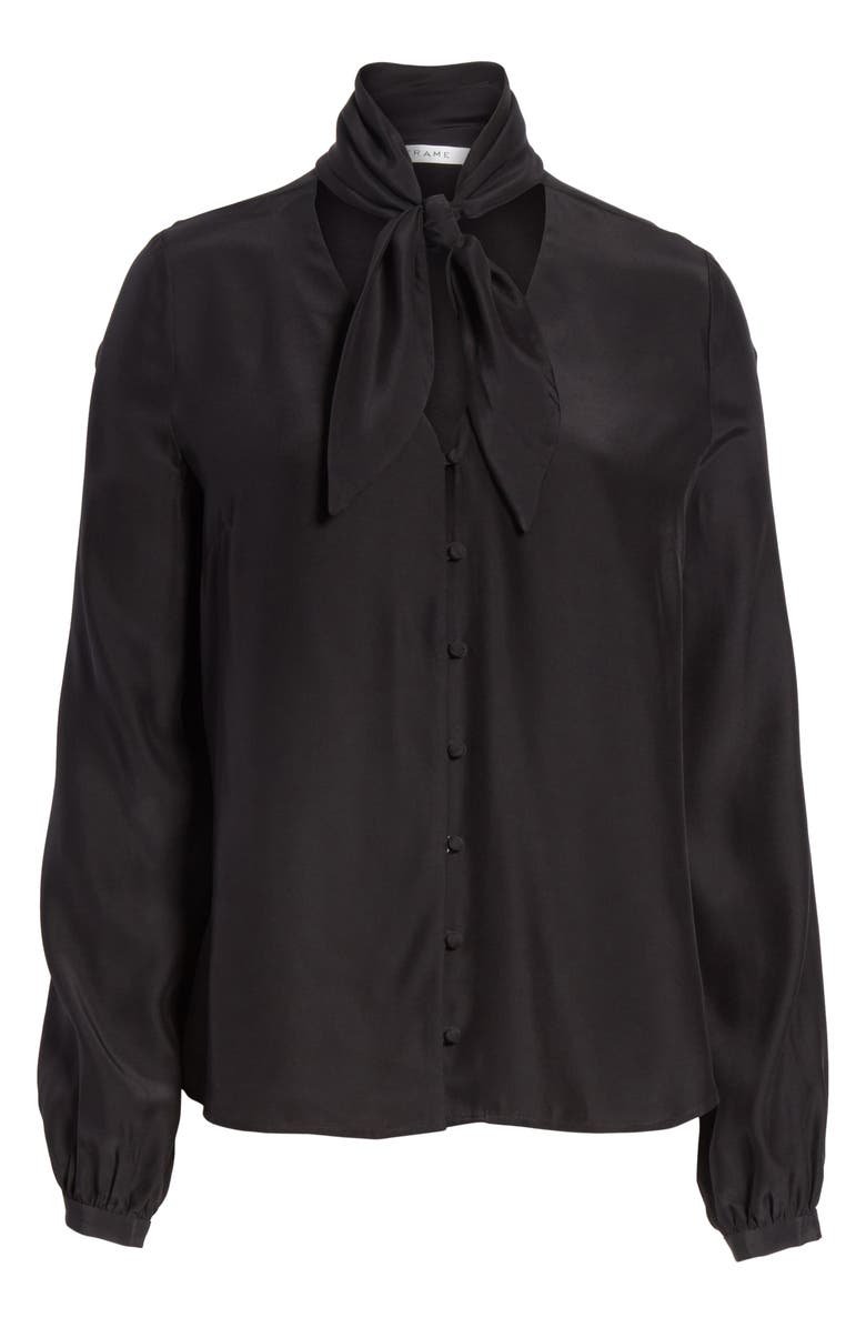 FRAME Tie Neck Silk Blouse | Nordstromrack