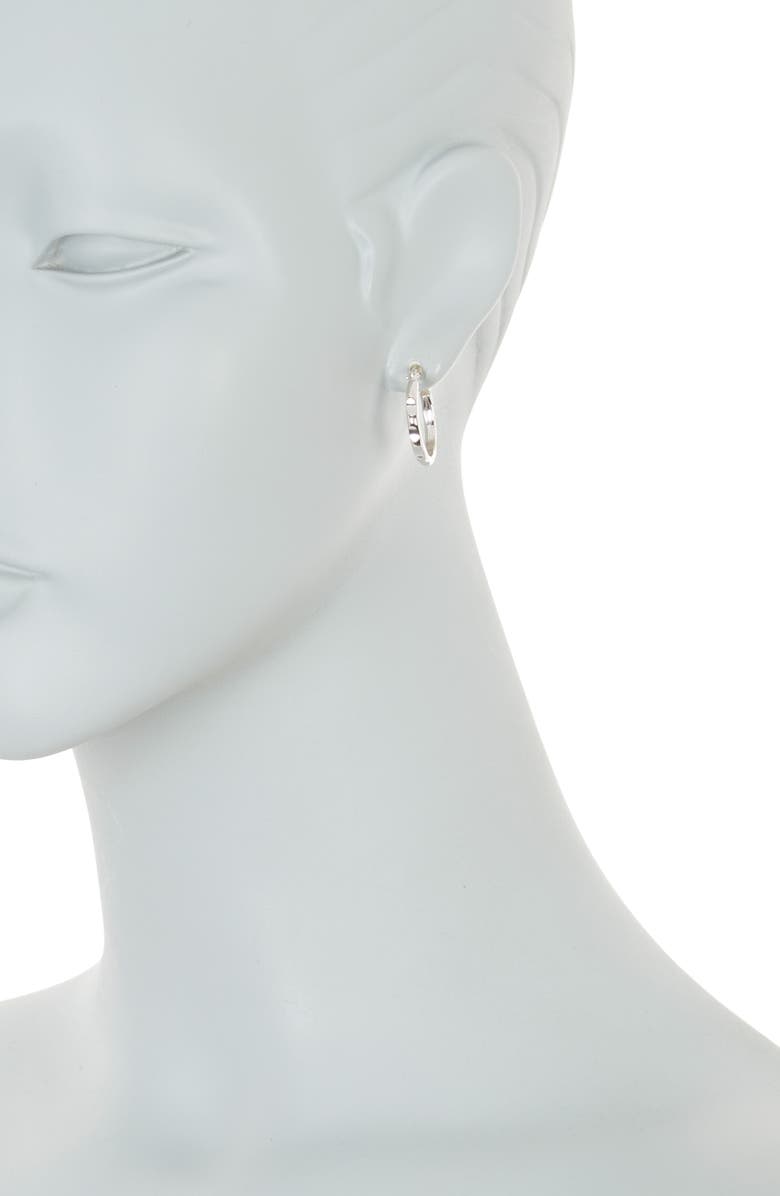 Argento Vivo Sterling Silver Sterling Silver Ripple Texture Hoop ...
