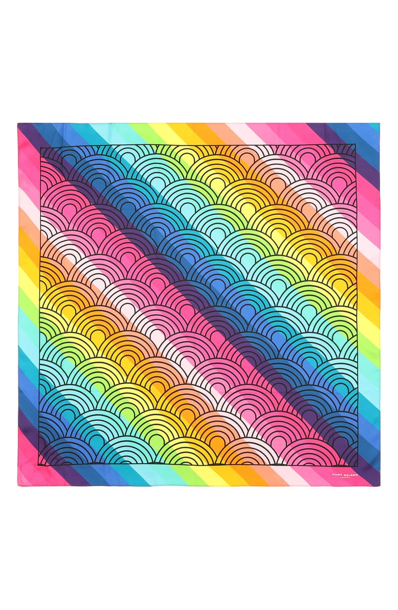 Kurt Geiger London Southbank Rainbow Silk Square Scarf | Nordstrom