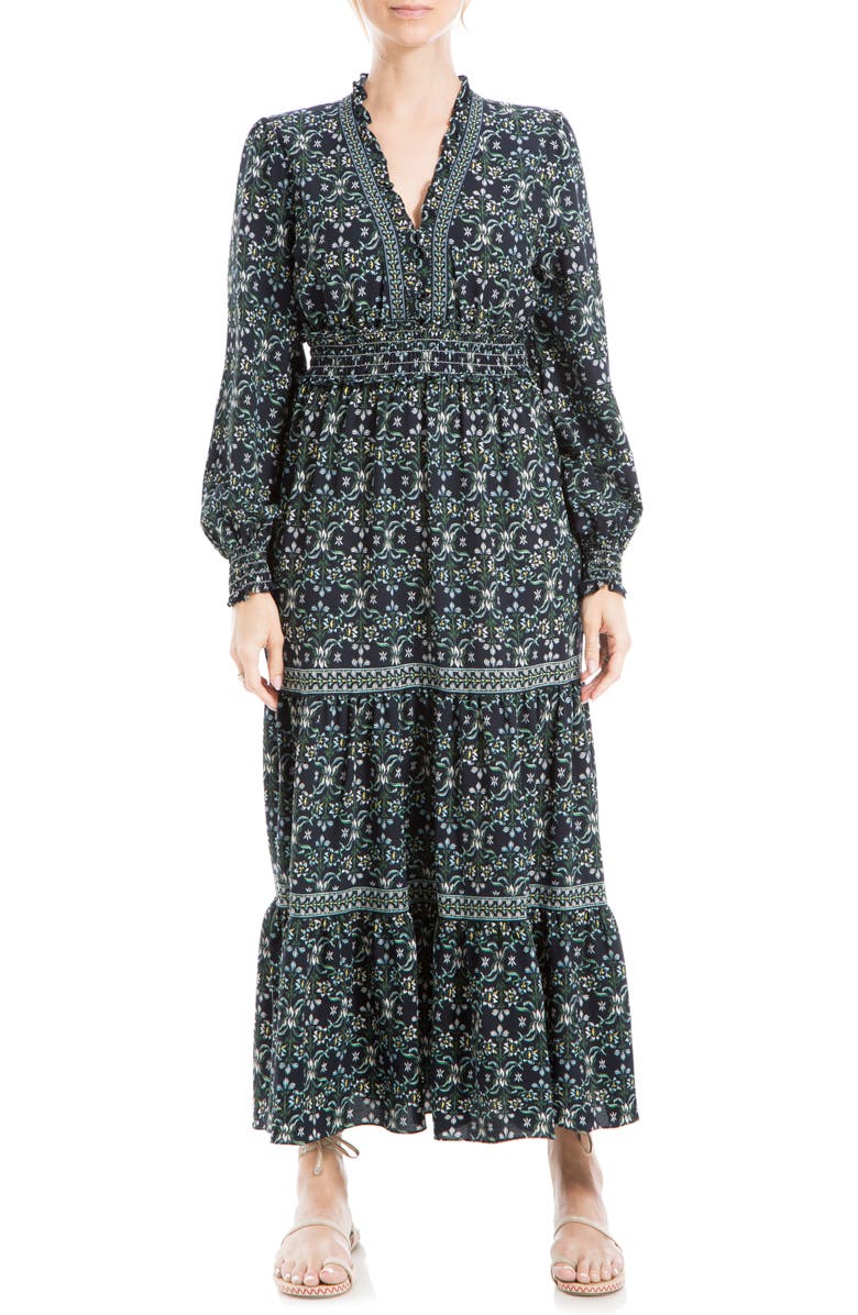 MAX STUDIO Long Sleeve Tiered Maxi Dress | Nordstromrack