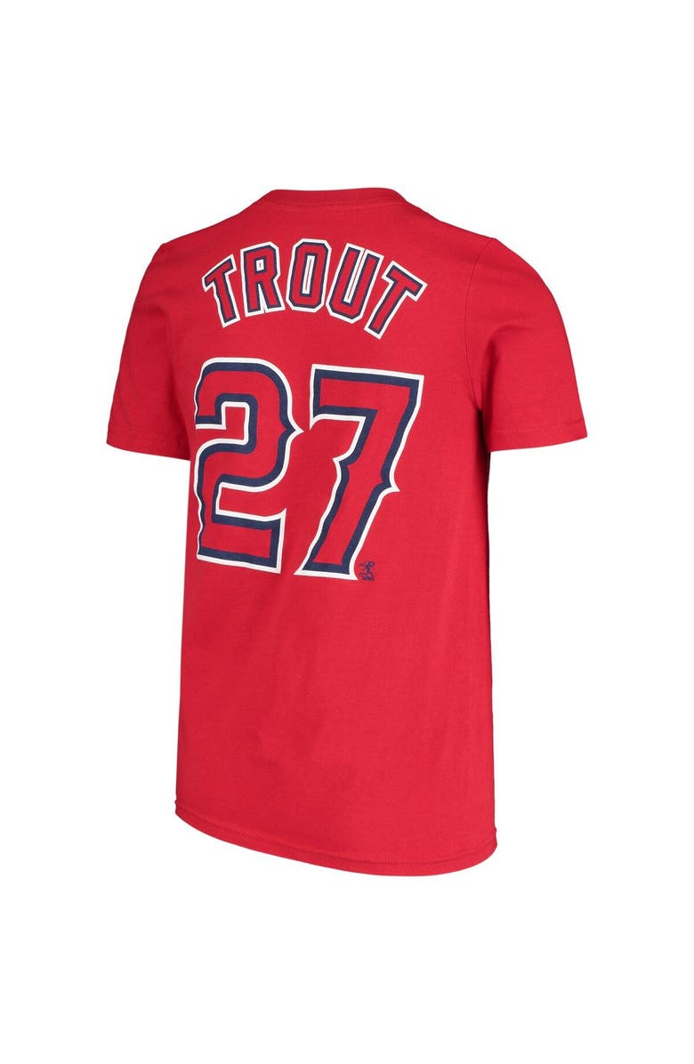 Nike Youth Nike Mike Trout Red Los Angeles Angels Player Name & Number ...