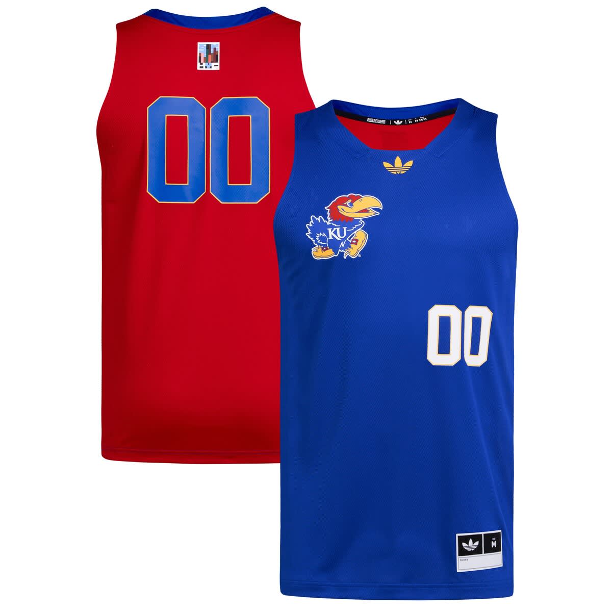 Men's adidas #00 Royal/Red Kansas Jayhawks Black History Month ...