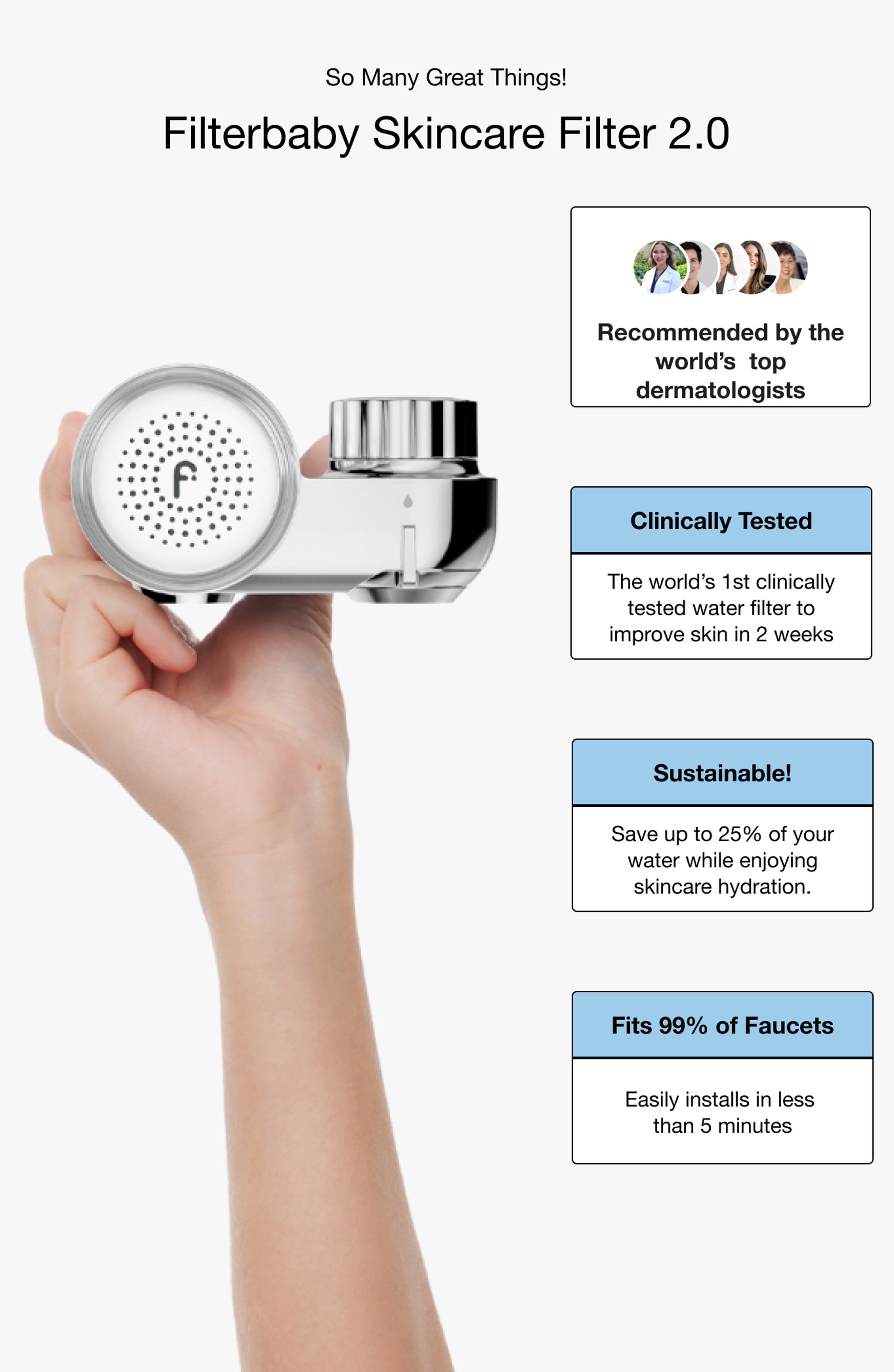 Filterbaby Skincare Water Filter 2.0 + 2 Filter Refills $170 Value ...