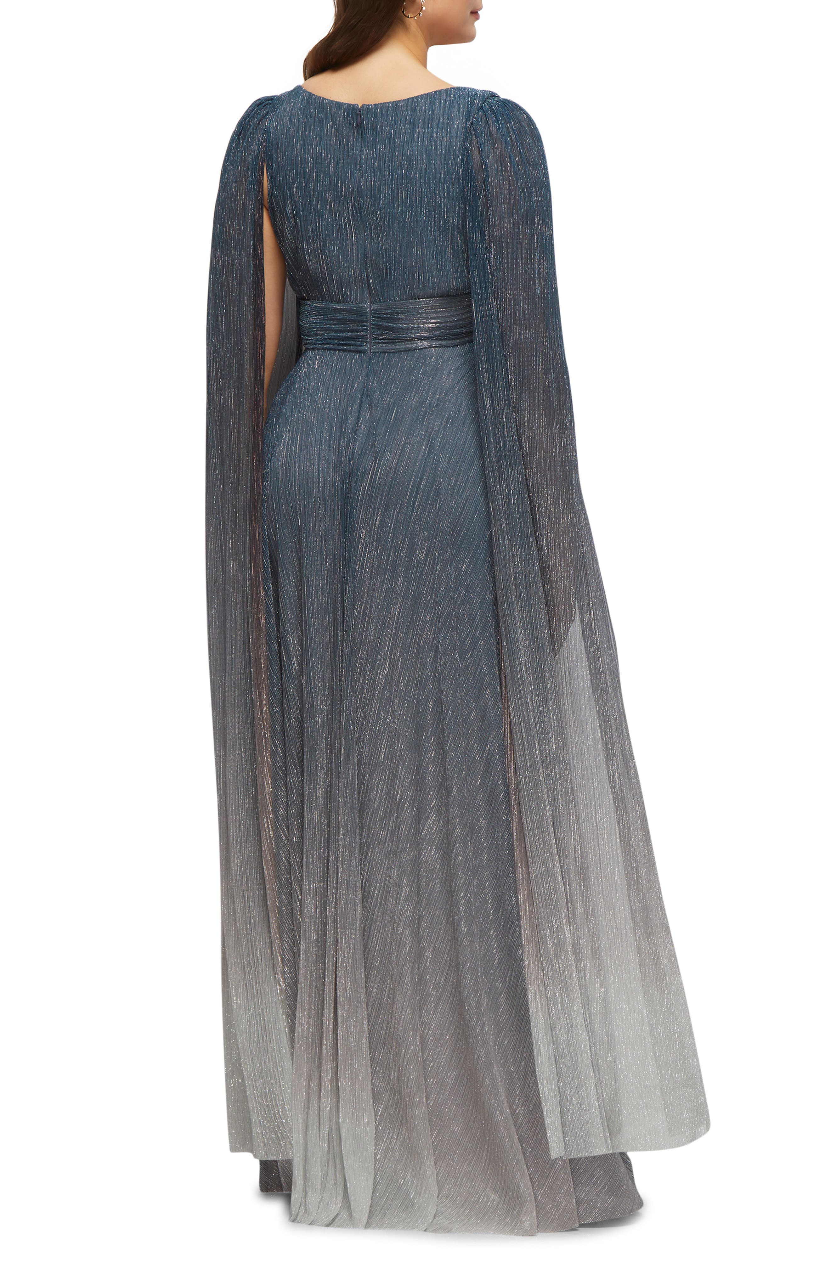After Six Metallic Cape Sleeve Gown | Nordstrom