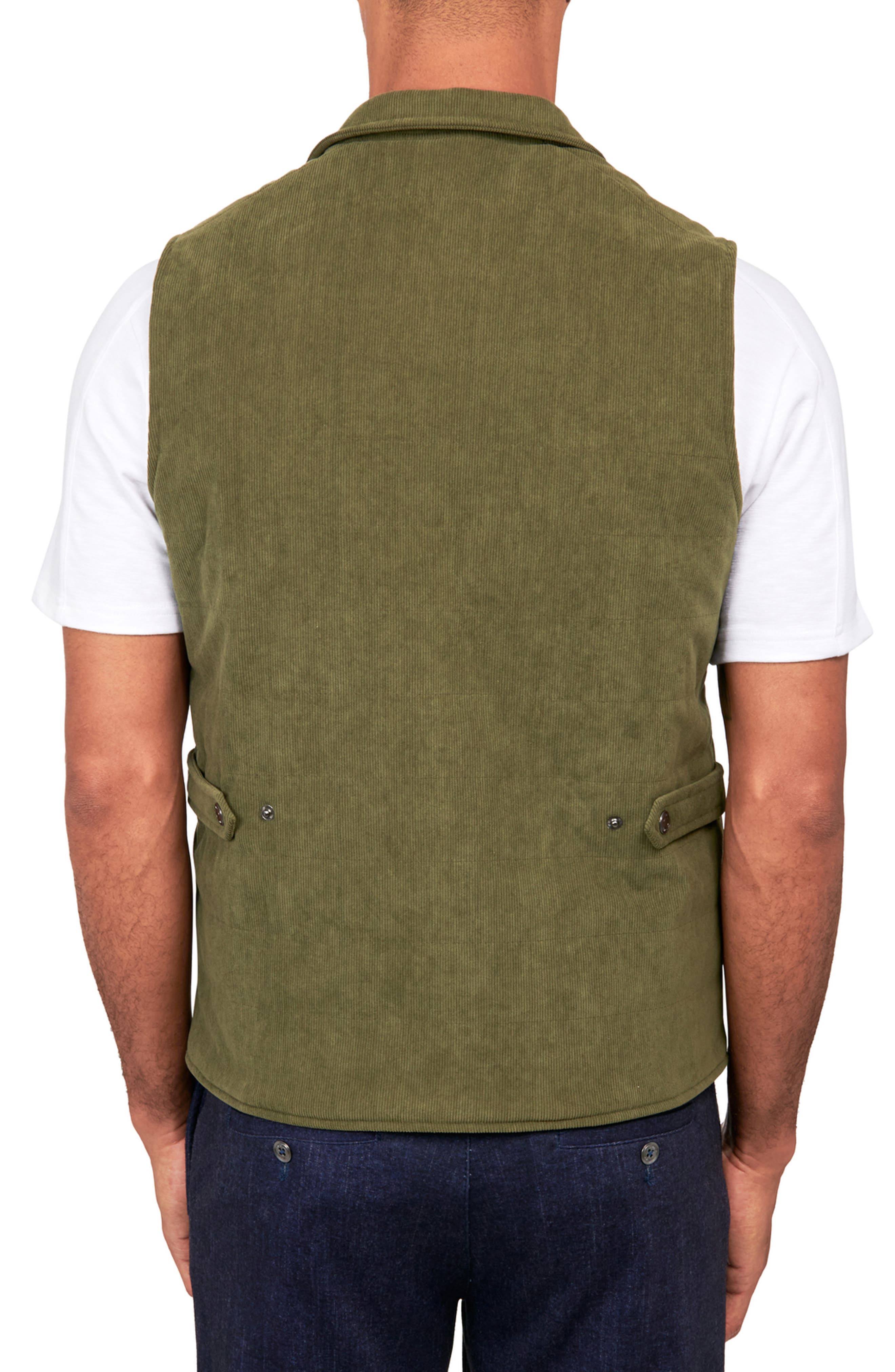W.R.K Slim Fit Camp Collar Corduroy Snap-Up Vest | Nordstrom