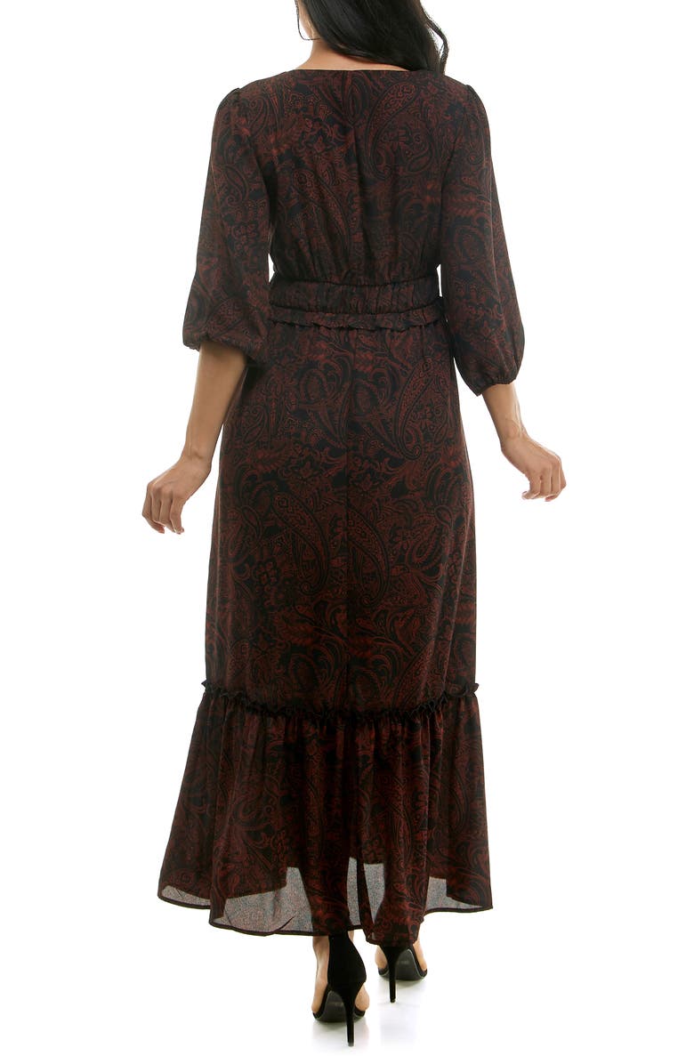 Nina Leonard Floral V-Neck Maxi Dress | Nordstromrack