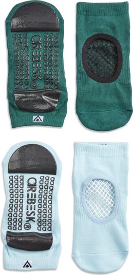 Arebesk Phish Net Assorted 2-Pack Closed Toe Grip Ankle Socks | Nordstrom