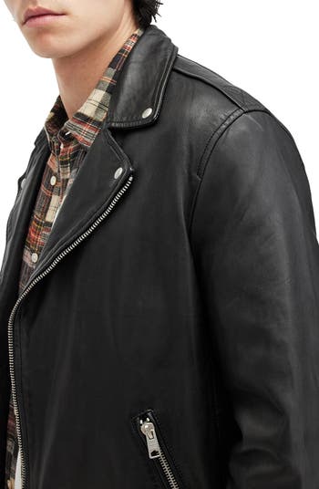 AllSaints Milo Asymmetric Zip Leather Biker Jacket | Nordstrom AllSaints Milo Asymmetric Zip Leather Biker Jacket | Nordstrom