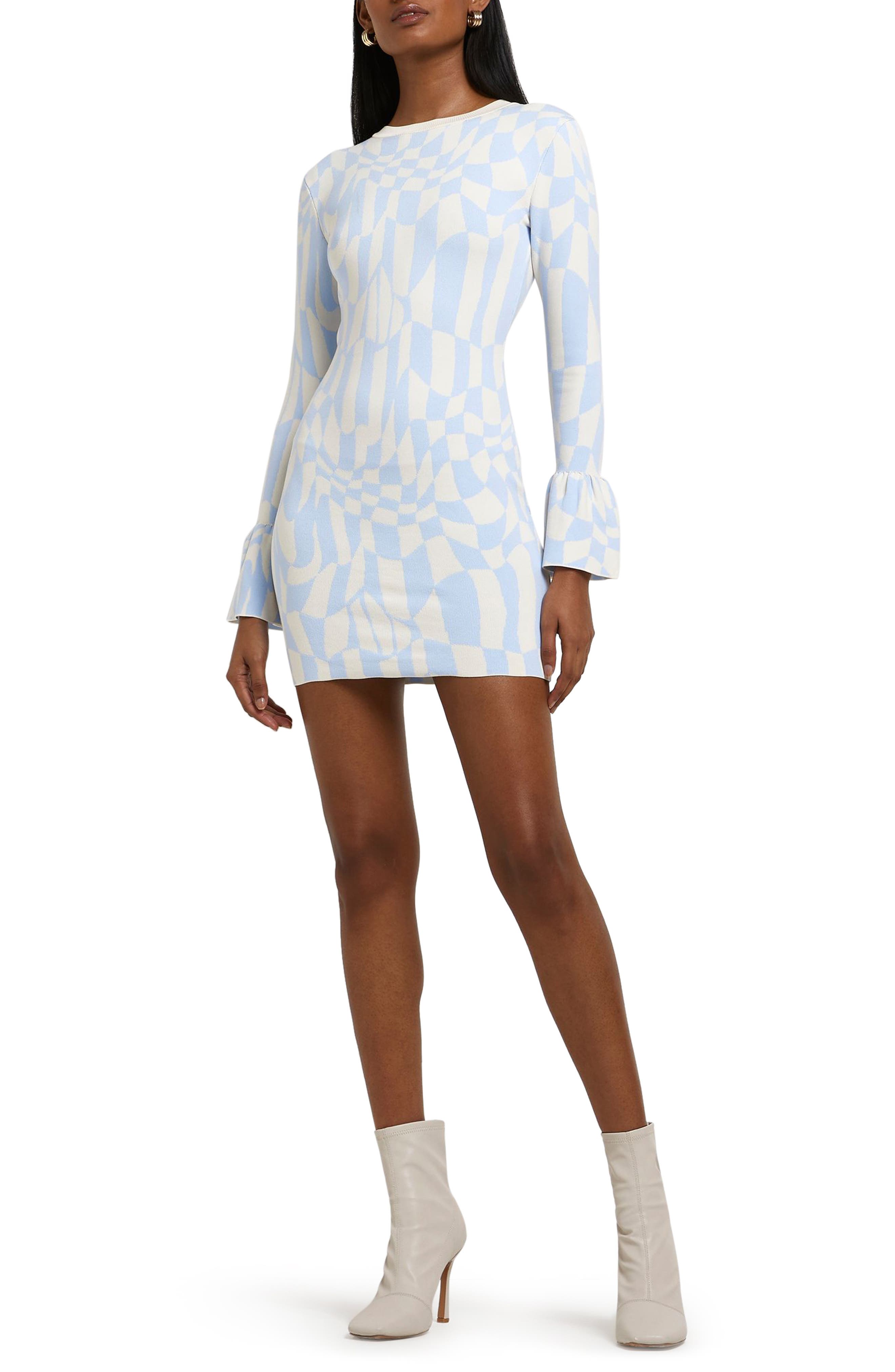 River Island Printed Crewneck Minidress | Nordstromrack