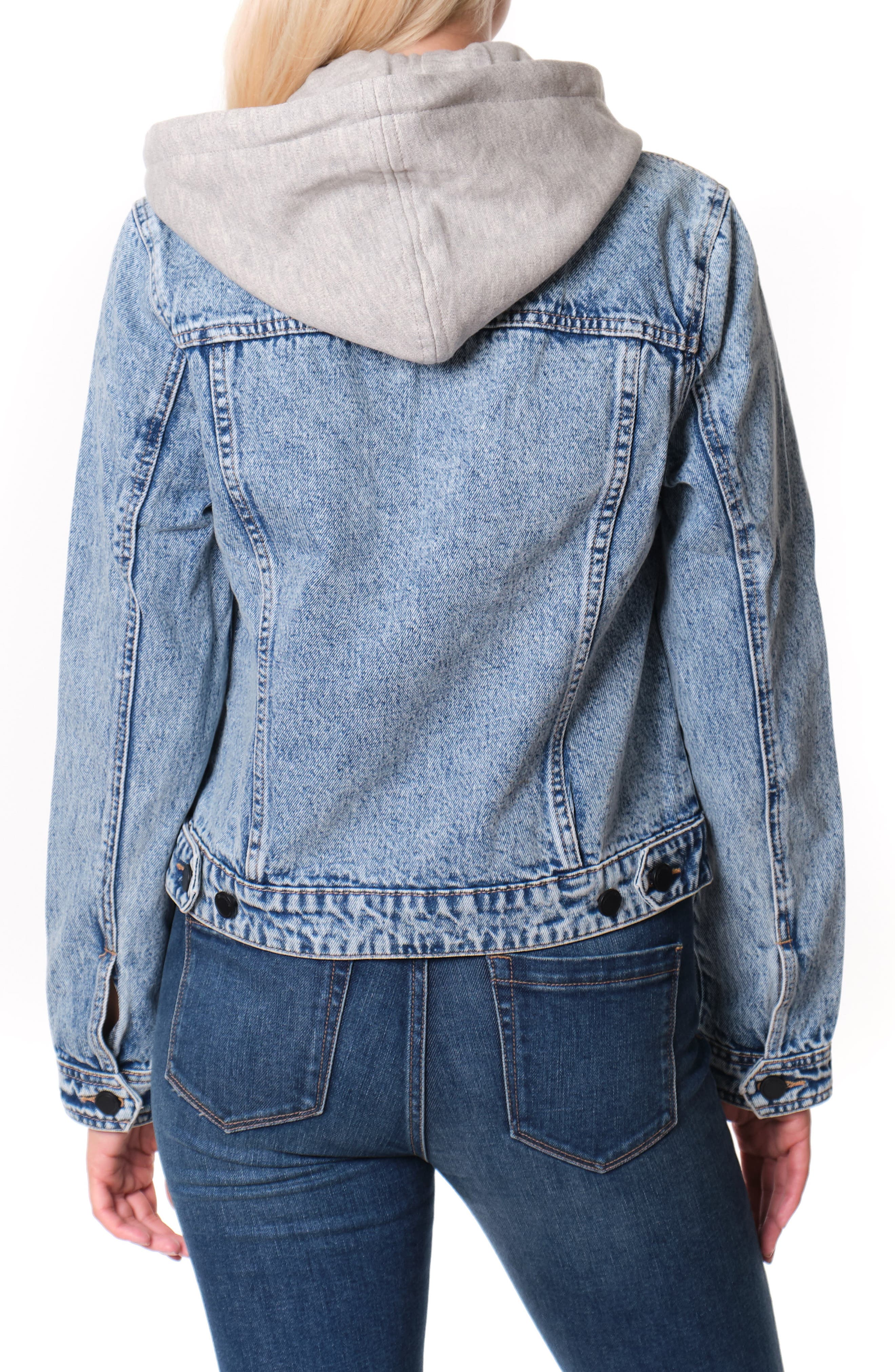 BLANKNYC Denim Trucker Jacket with Removable Hood | Nordstromrack