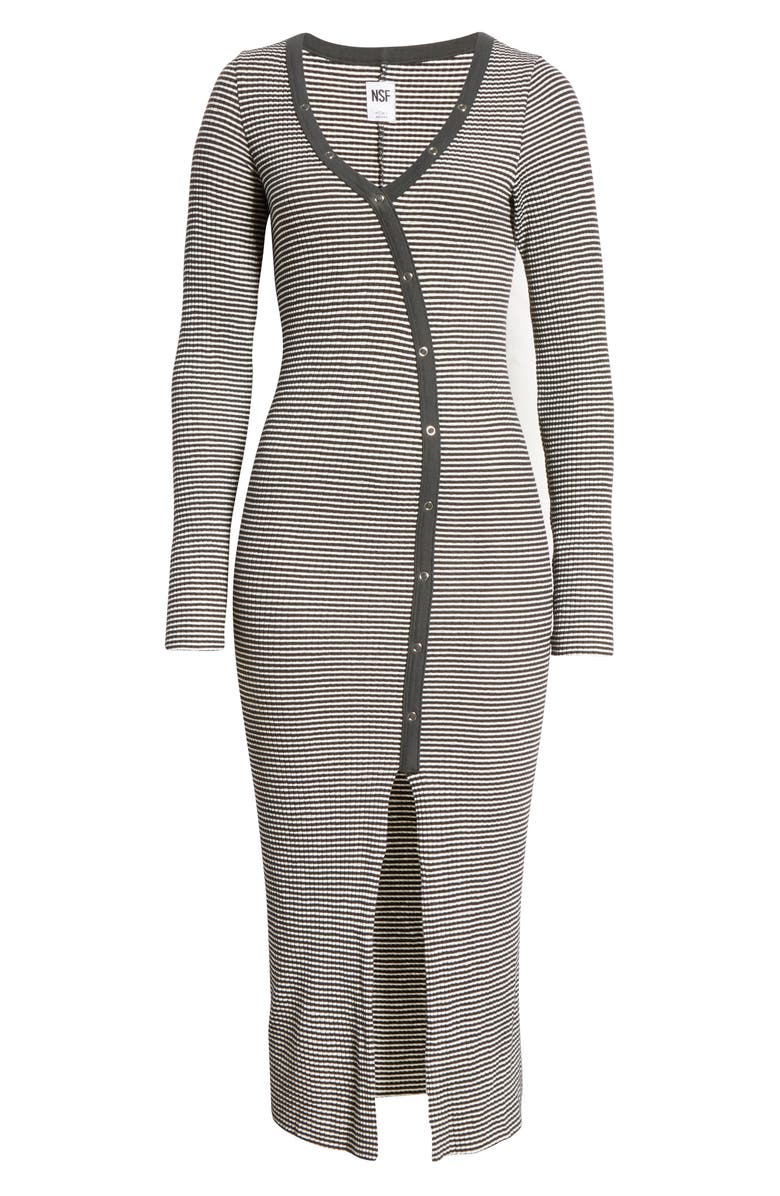 NSF Clothing Etty Asymmetrical Henley Long Sleeve Dress | Nordstrom