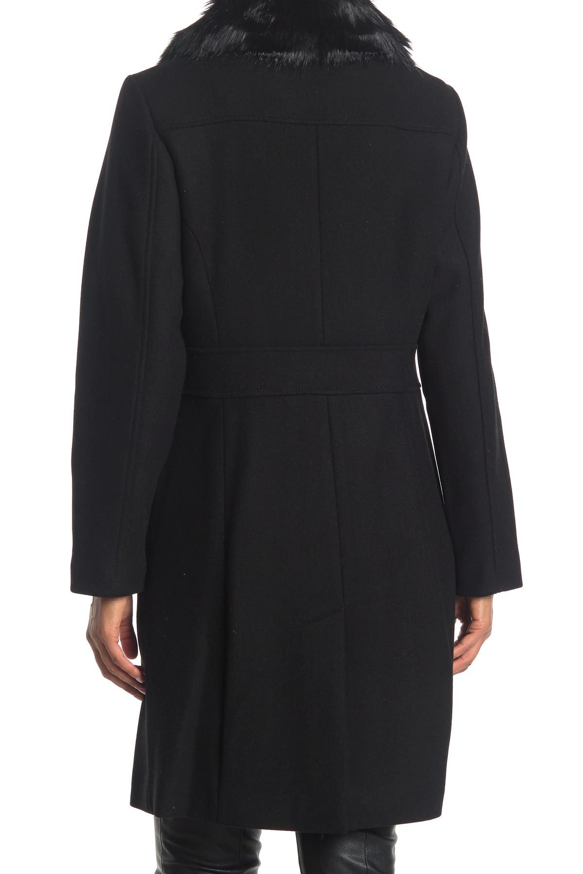 RACHEL Rachel Roy Faux Fur Trim Coat | Nordstromrack
