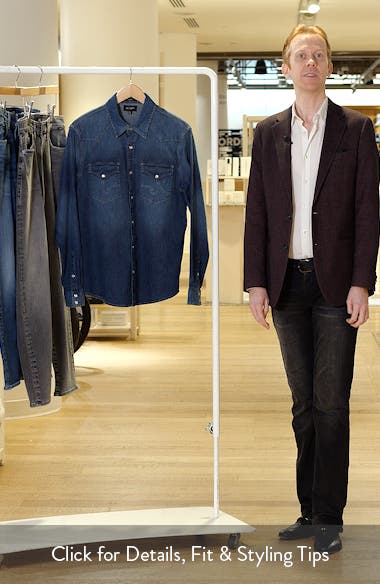 AG Huston Classic Fit Western Denim Snap-Up Shirt | Nordstrom