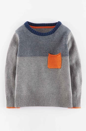 Mini Boden Cotton & Cashmere Colorblock Sweater | Nordstrom